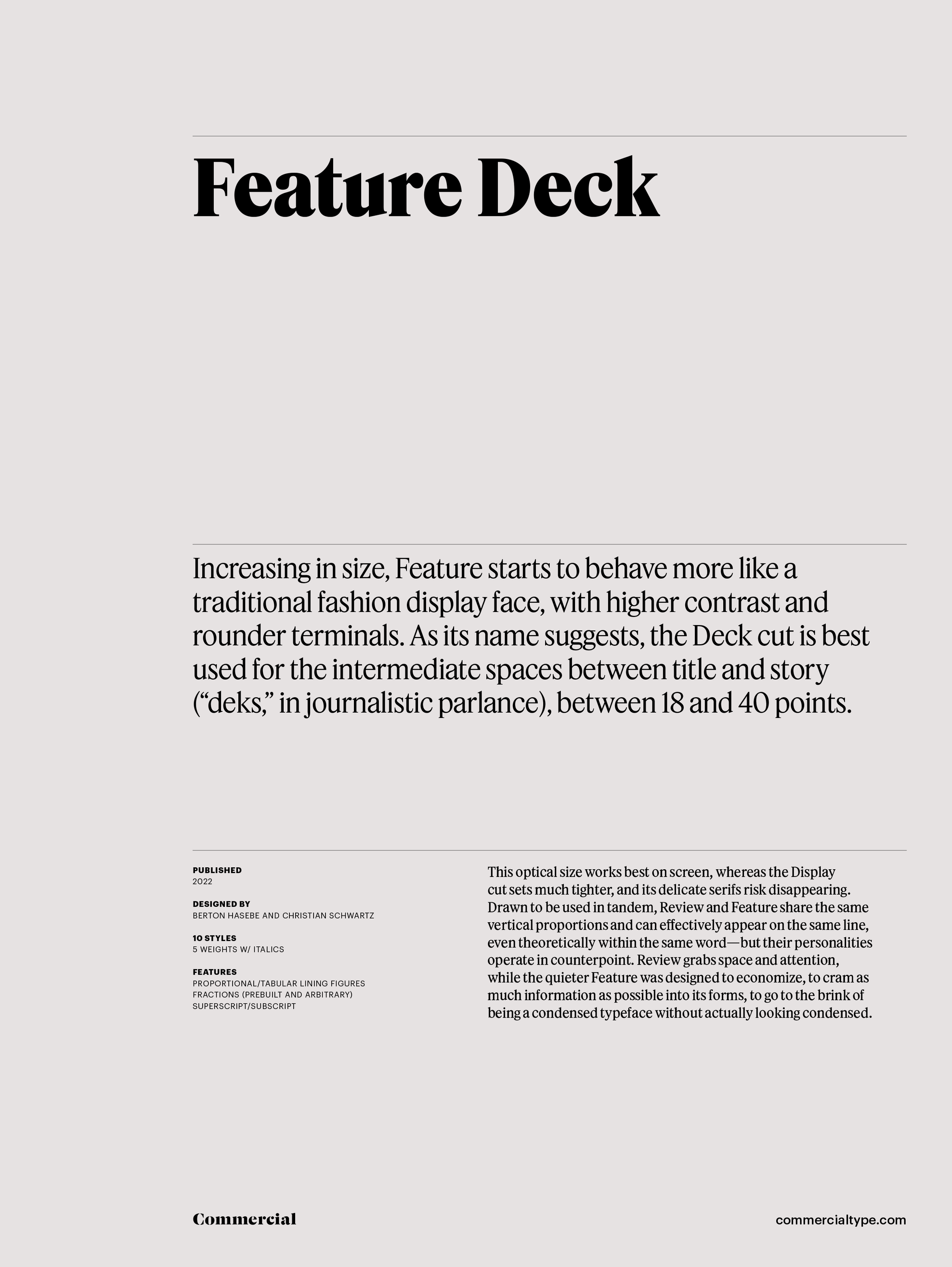 Commercial Type » Catalog » Feature Collection
