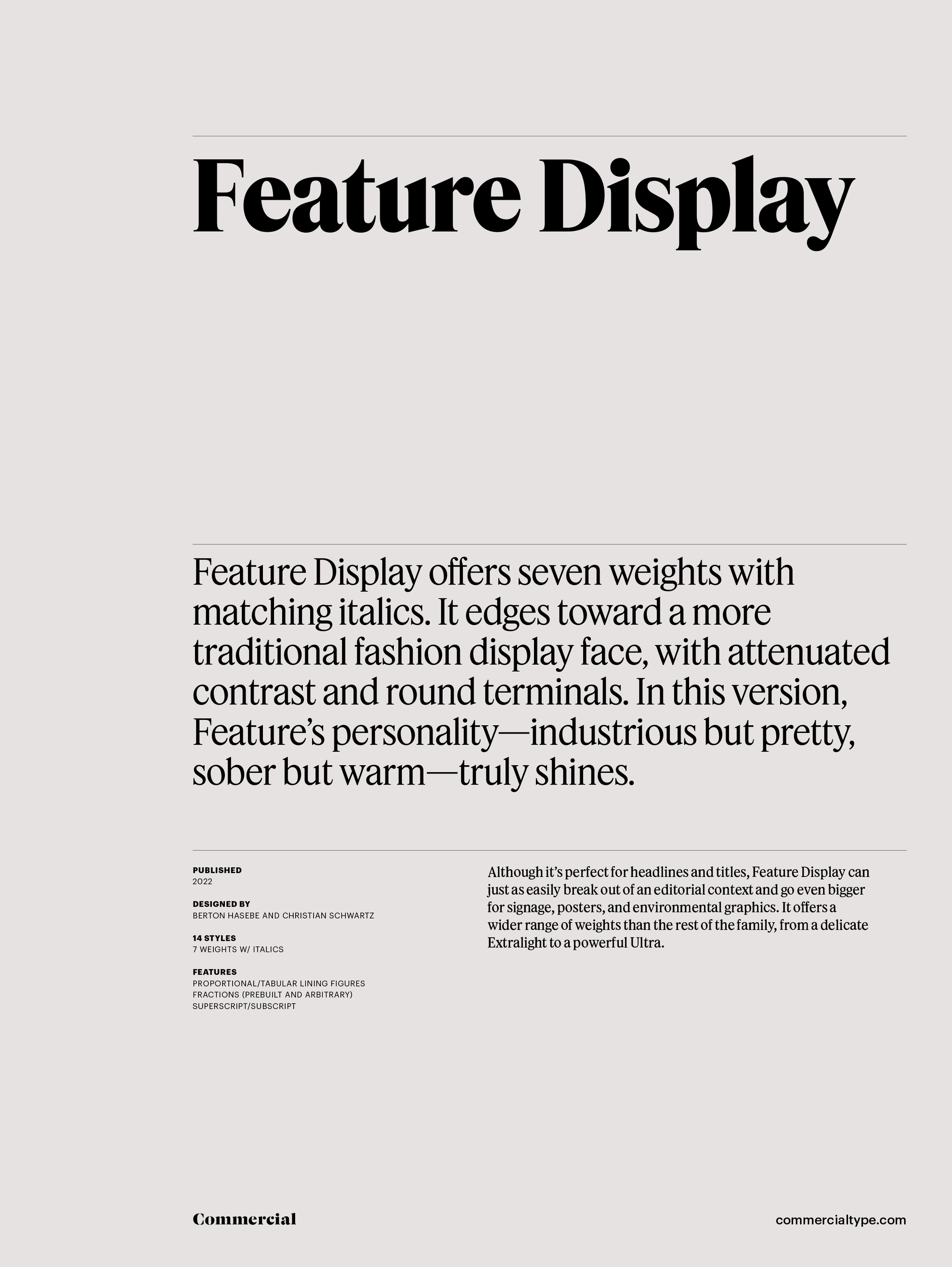 Commercial Type » Catalog » Feature Collection