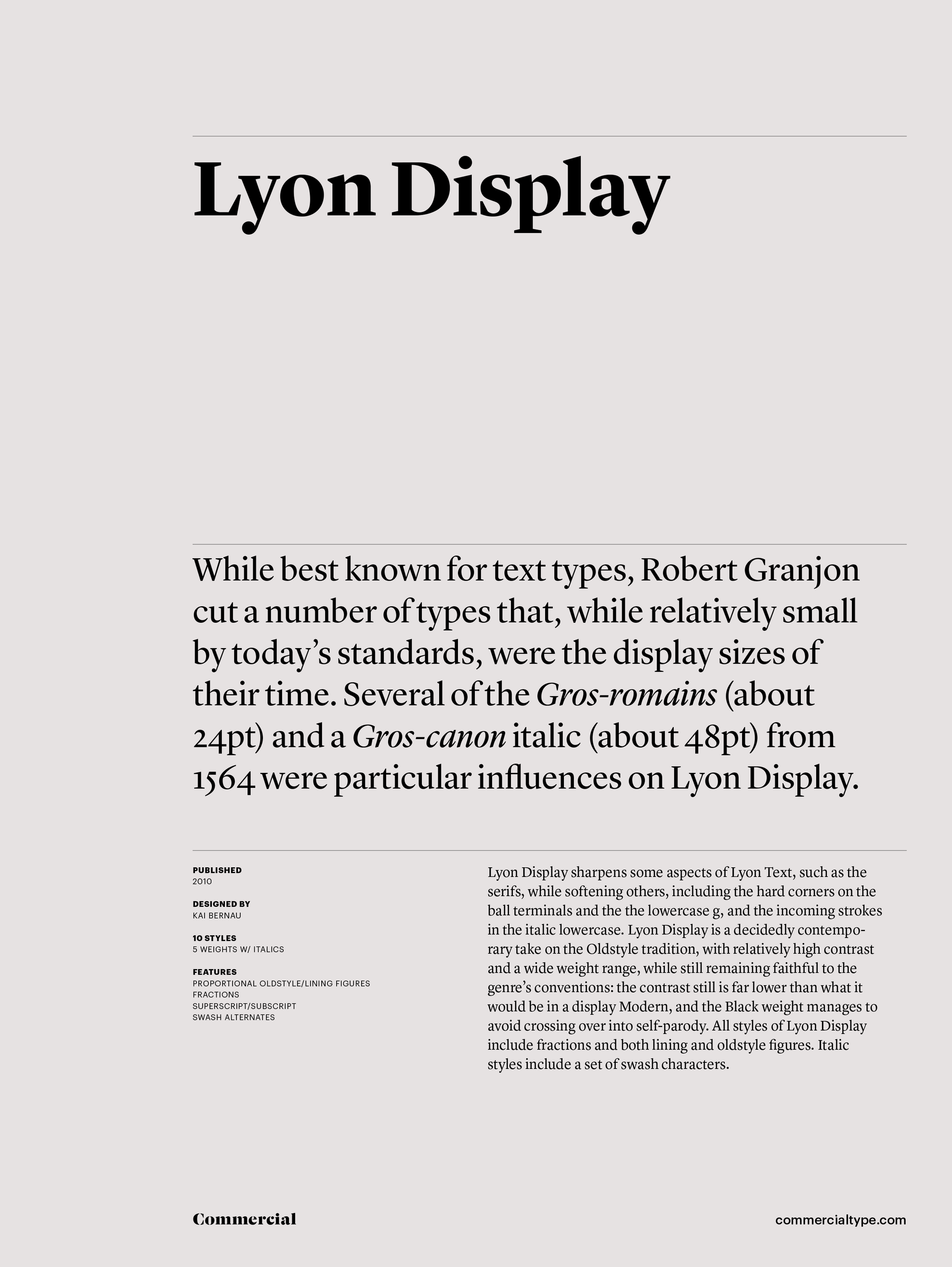 Commercial Type » Catalog » Lyon Collection