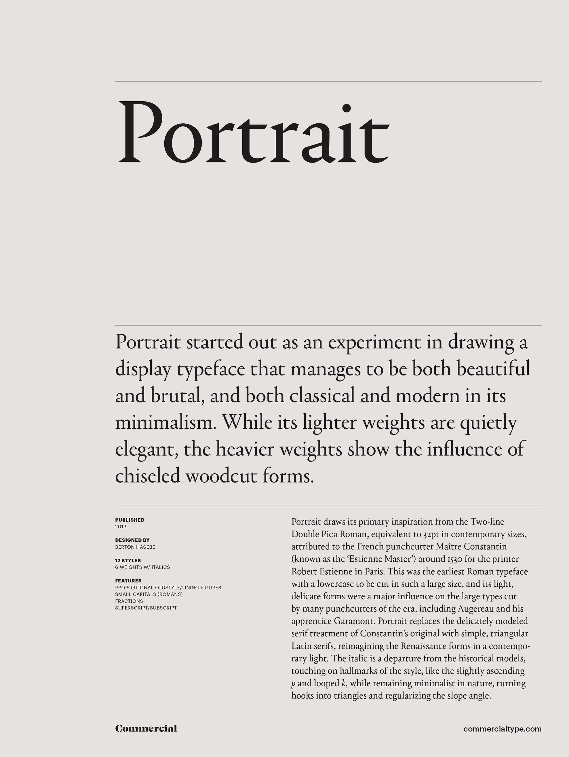 Commercial Type » Catalog » Portrait Collection