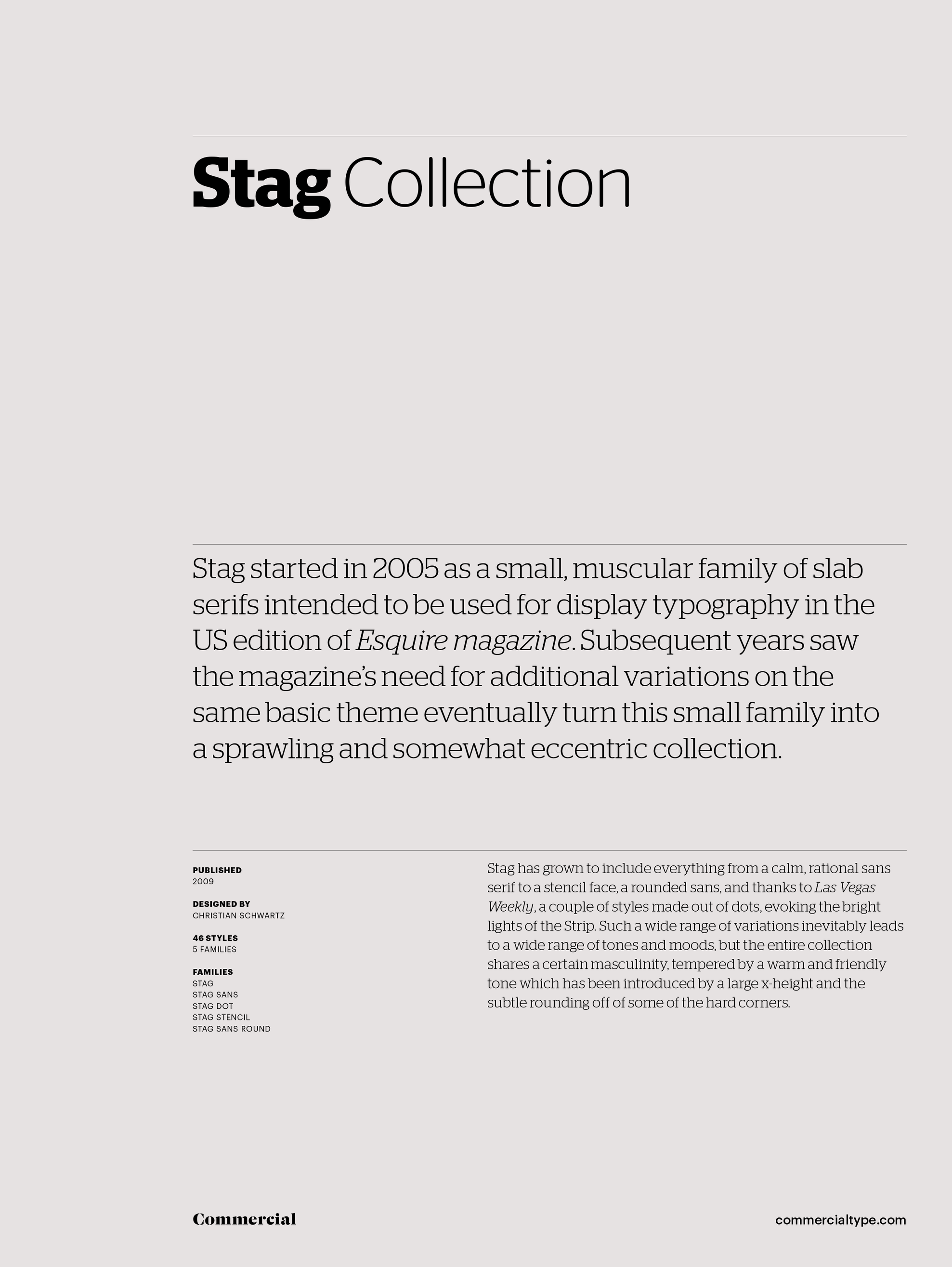 Commercial Type » Catalog » Stag Collection