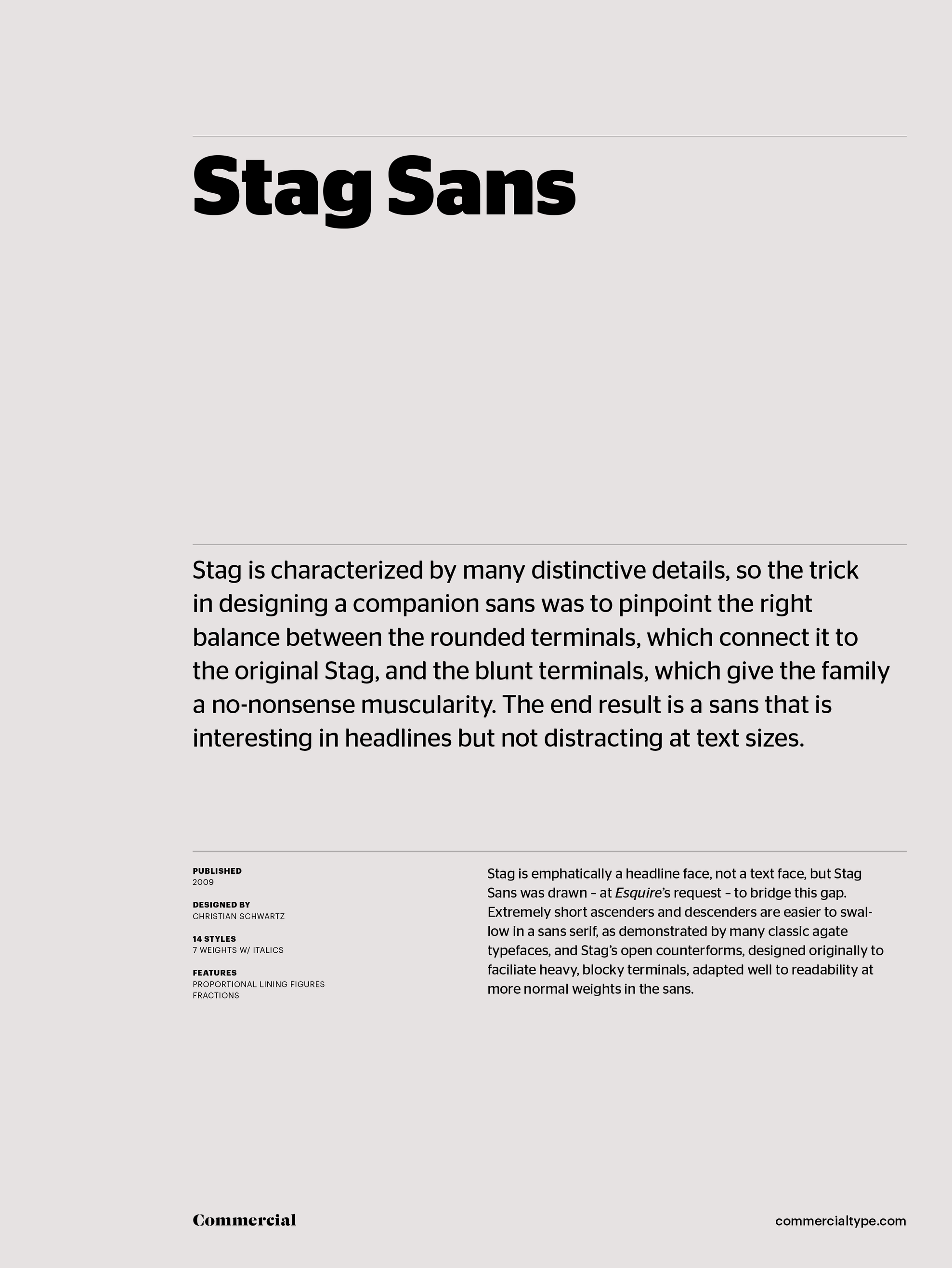 Commercial Type » Catalog » Stag Collection