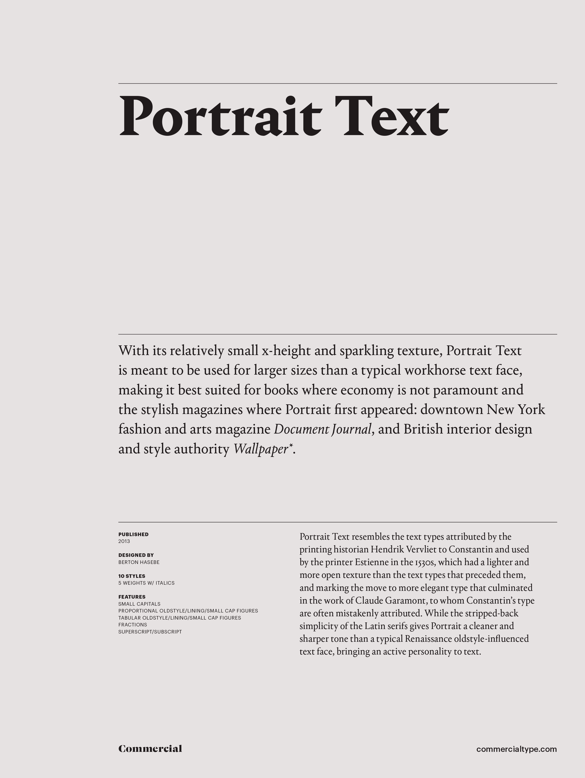 Commercial Type » Catalog » Portrait Collection